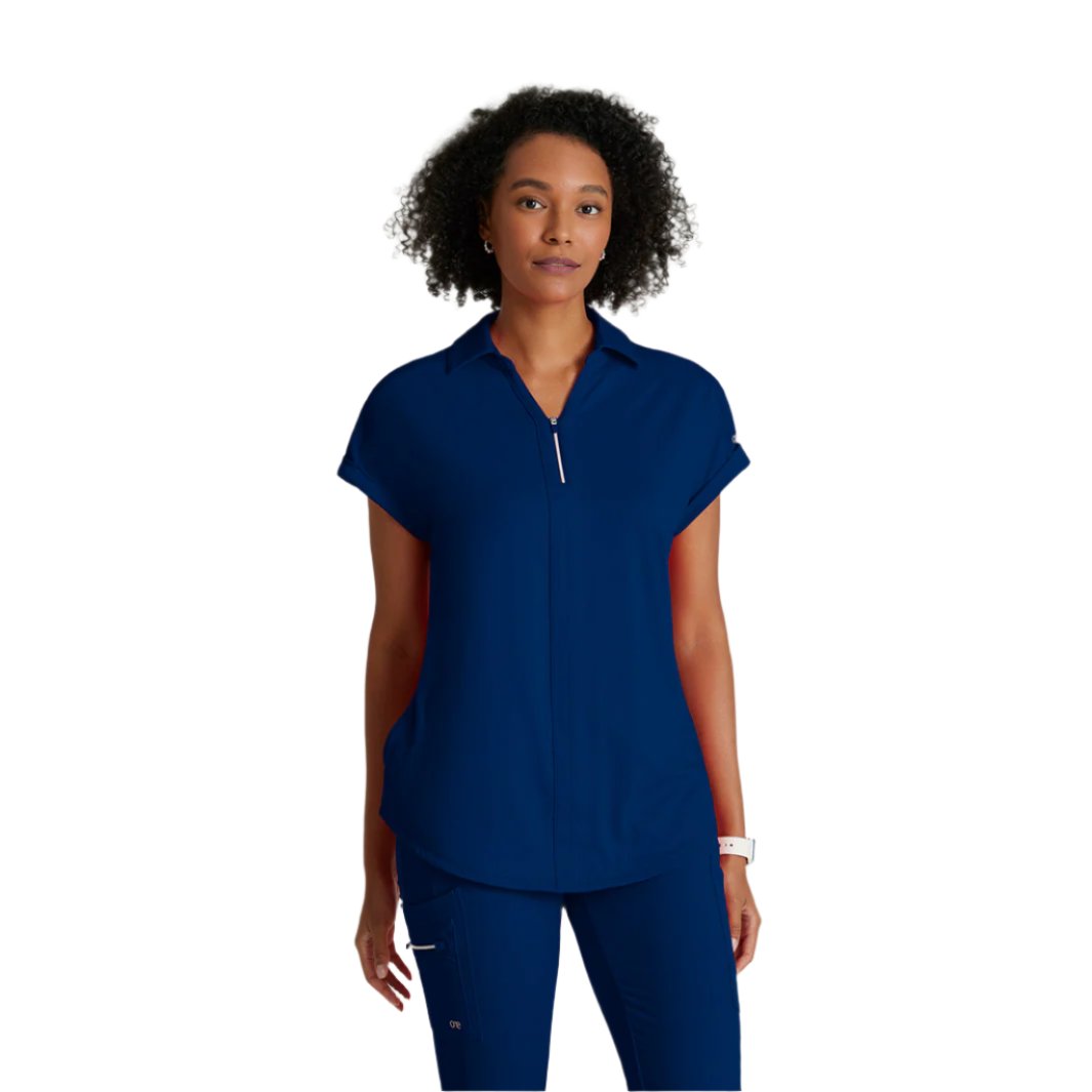 Women's Engage Knit 2-Pocket Zip Neck Dolman Scrub Top – AU Teams