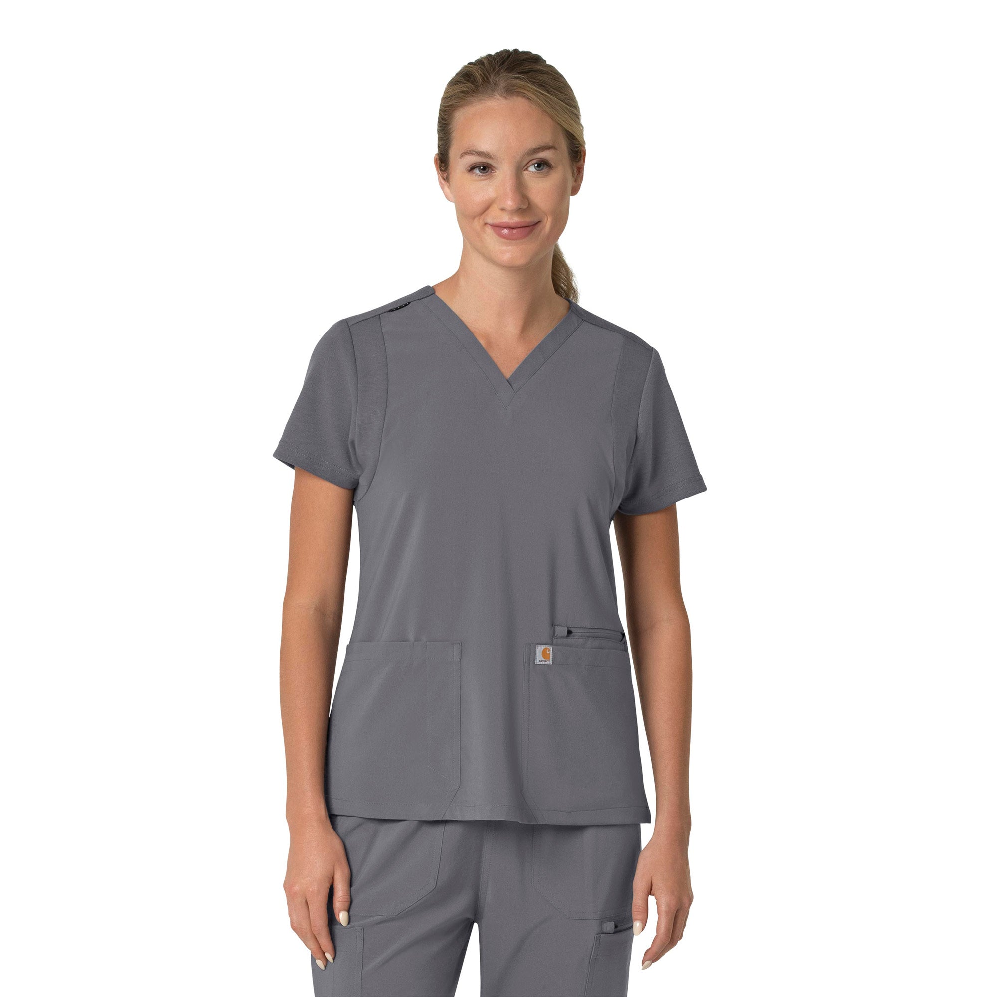 Carhartt Force Cross-Flex Women's Flex Panel V-Neck Scrub Top C13210 ...